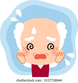 Portrait Panicked Senior Man Stock Vector (Royalty Free) 1517718044 ...