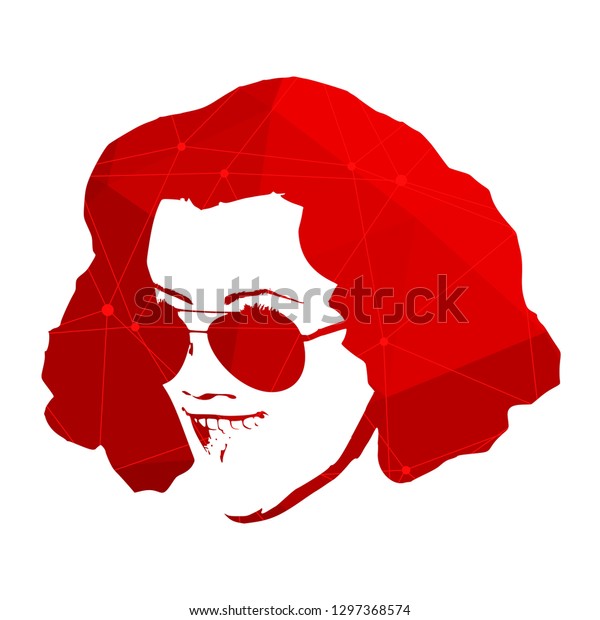 Portrait Surprised Woman Open Mouth Black Stock Vector Royalty Free