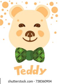 Portrait Teddy Bear Character Design Cute Stock Vector (Royalty Free ...