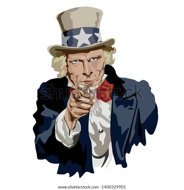 Portrait of Uncle Sam, historical character and famous symbol of the ...