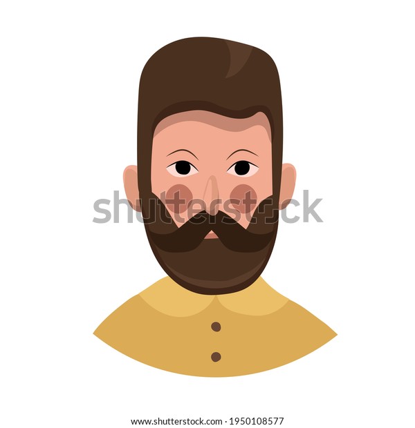 Portrait Young Man Full Face Bright Stock Vector (Royalty Free ...