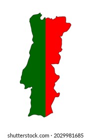 Portugal Color Flag Map Vector Illustration Stock Vector (Royalty Free ...