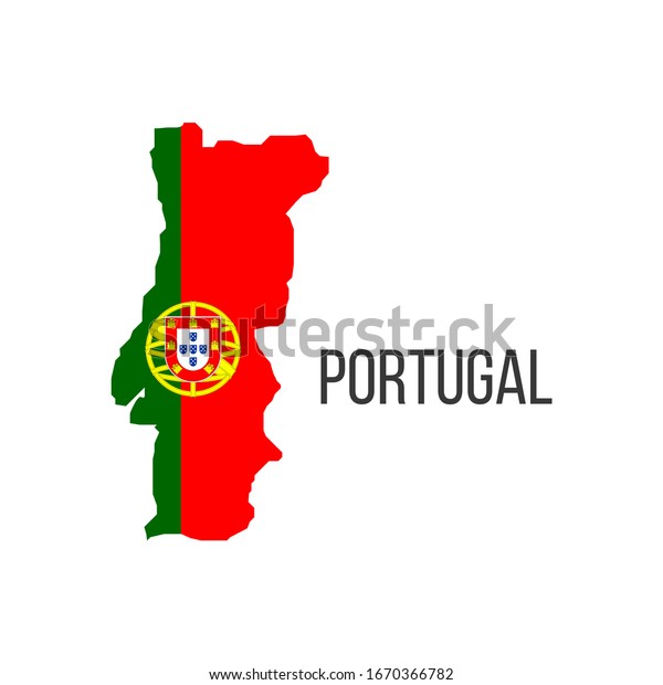 Portugal Flag Map Flag Country Form Stock Vector (Royalty Free ...