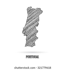Portugal Map Hand Draw Stock Vector (Royalty Free) 321779618 | Shutterstock