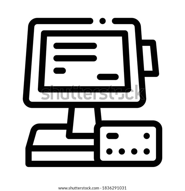 pos terminal display 및 card icon 스톡 벡터(로열티 프리) 1836291031