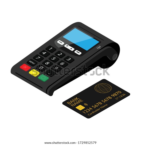 Pos Terminal Payment Machine Bank Credit Stock Vector (Royalty Free ...