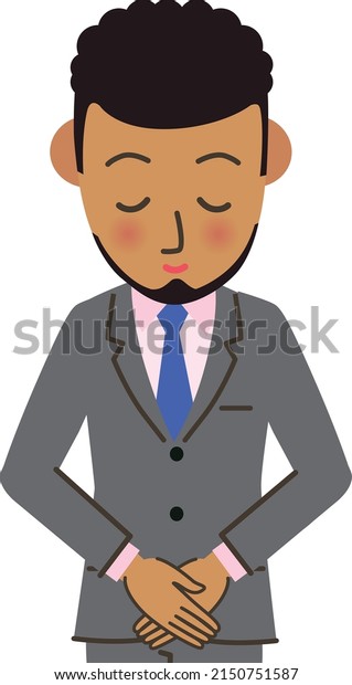 Pose Male Office Worker Bowing Stock Vector (Royalty Free) 2150751587 ...