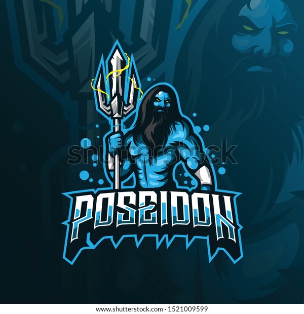 Poseidon Mascot Logo Design Vector Modern Stock Vector (Royalty Free ...