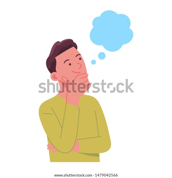 Poses Young Men Who Thinking Word Stock Vector (Royalty Free) 1479042566
