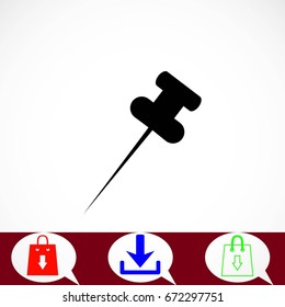 Posh Pin Icon Flat Design Best Stock Vector (Royalty Free) 672297751 ...