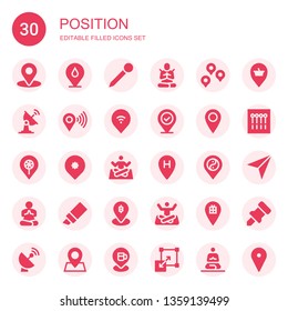 Position Icon Set Collection 30 Filled Stock Vector (Royalty Free ...