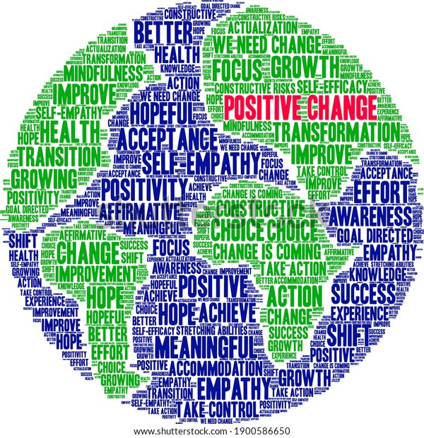 Positive Change Word Cloud On White Stock Vector (Royalty Free ...