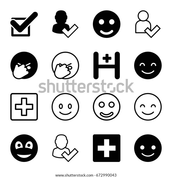 Positive Icons Set Set 16 Positive Stock Vector (Royalty Free ...