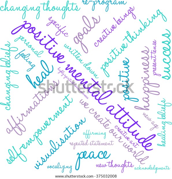 Positive Mental Attitude Word Cloud On Stock Vector (Royalty Free ...