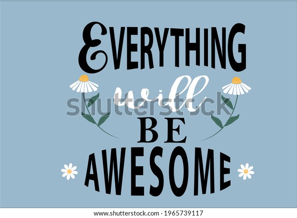 Positive Message Design Daisy Flower Vector Stock Vector (Royalty Free ...