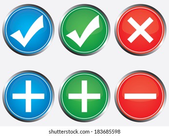 Positive Negative Buttons Illustration Stock Vector (Royalty Free ...