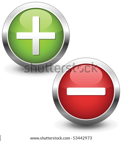 Positive Negative Buttons Vector Illustration Stock Vector (Royalty ...