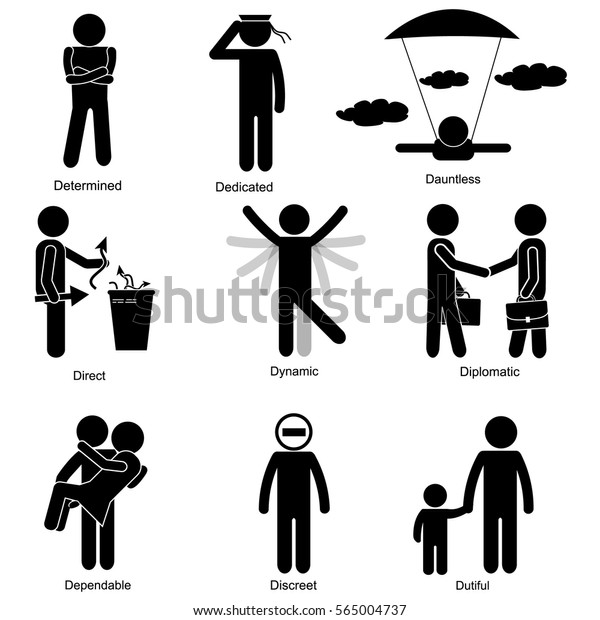 Positive Personalities Pictogram Icon Set Starting Stock Vector ...