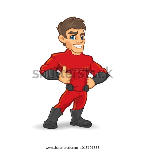 Positive Super Hero Master Red Suit Stock Vector (Royalty Free ...