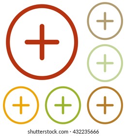 Positive Symbol Plus Sign Colorful Autumn Stock Illustration 450917101