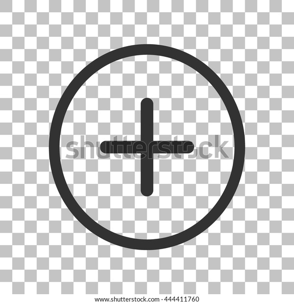 Positive symbol plus sign. Dark gray icon on transparent background.