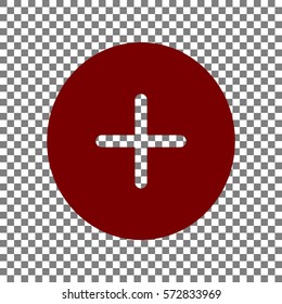 Positive Symbol Plus Sign Maroon Icon Stock Vector (Royalty Free ...
