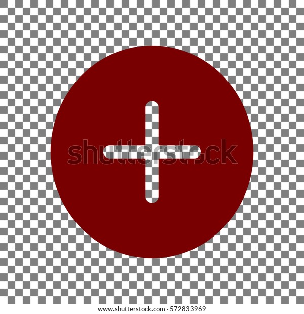 Positive Symbol Plus Sign Maroon Icon Stock Vector (Royalty Free ...