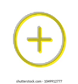 Positive Symbol Plus Sign Vector Yellow: vector de stock (libre de ...