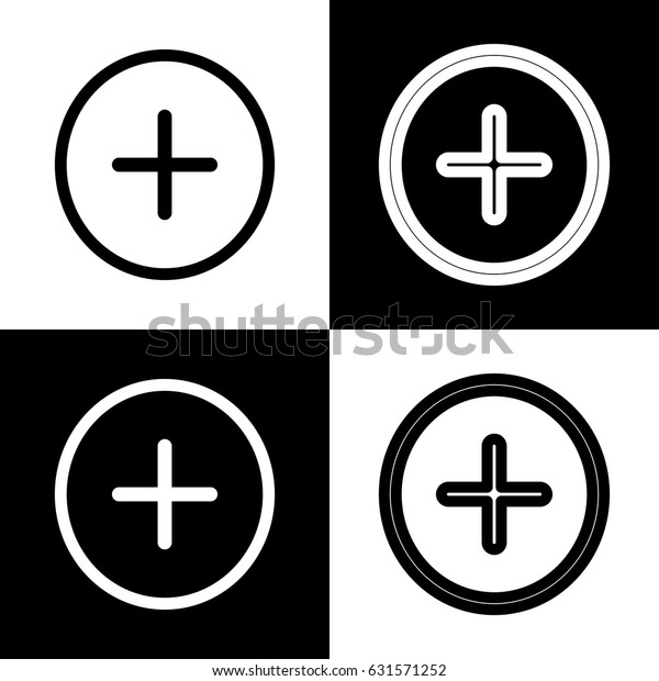 Positive Symbol Plus Sign Vector Black Stock Vector (Royalty Free ...