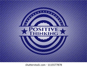 Positive Thinking Badge Denim Background Stock Vector (Royalty Free ...