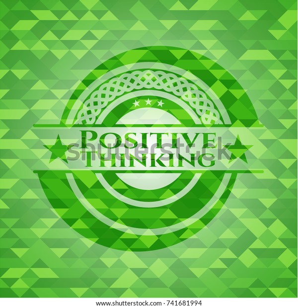 Positive Thinking Green Emblem Mosaic Background Stock Vector (Royalty ...