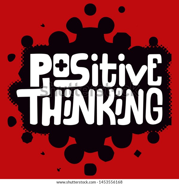 Positive Thinking Handwriting Design Red Background Stock Vector ...