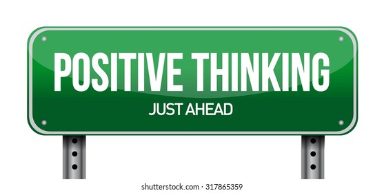 Positive Thinking Horizontal Road Sign Concept Stock Vector (Royalty ...