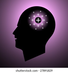 Positive Thinking Human Head Positive Charge Stock Vector (Royalty Free ...