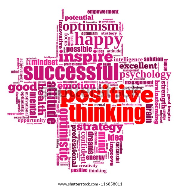 Positive Thinking Infotext Graphics Arrangement Concept Stock Vector ...