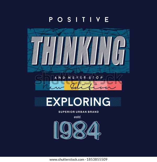 Positive Thinking Slogan Graphic Design Vector Stock Vector (Royalty ...