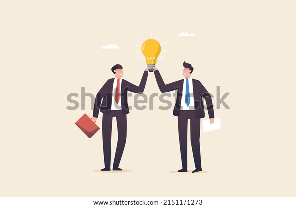 Positive Thinking Team Brainstorm Idea Concept Stock Vector (Royalty ...