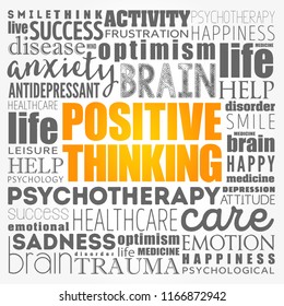 Positive Thinking Word Cloud Collage Health Stock Vector (Royalty Free ...