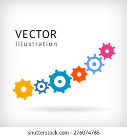 Positive Trend Made Gears Vector Illustration Stock Vector (Royalty ...