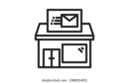 Post Office Icon Vector Sign Symbol Stock Vector (Royalty Free ...