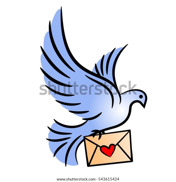 Post Pigeon Stylized Carrier Pigeon Envelope Stock Vector (Royalty Free ...