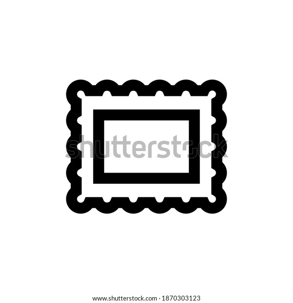 Postage Stamp Outline Icon Vector Illustration Stock Vector (Royalty ...
