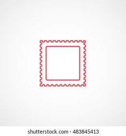 Postage Stamp Red Flat Icon On Stock Vector (Royalty Free) 483845413 ...