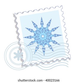 Postage Stamp Snowflake Vector Illustration Stock Vector (Royalty Free ...