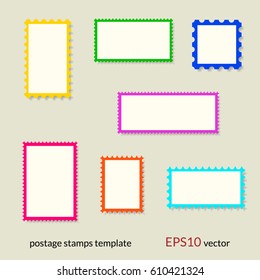 Postage Stamps Different Borders Stock Vector (Royalty Free) 610421324 ...