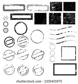 Postage Stamps Grunge Style Set Textured Stock Vector (Royalty Free ...