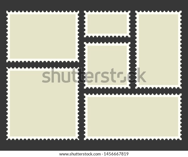 Postage Stamps Template Blank Rectangle Square Stock Vector (Royalty ...