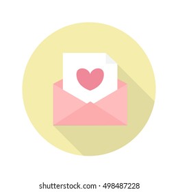 Postal Envelope Heart Icon Vector Illustration Stock Vector (Royalty ...