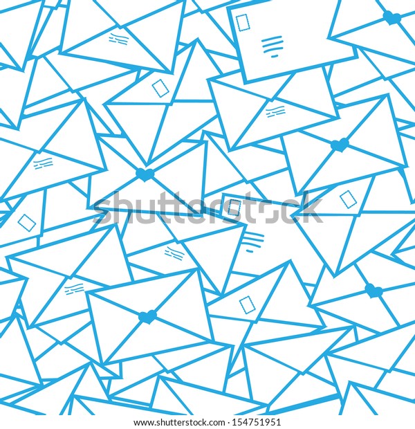 Postal Letters Envelopes Line Art Seamless Stock Vector (Royalty Free ...