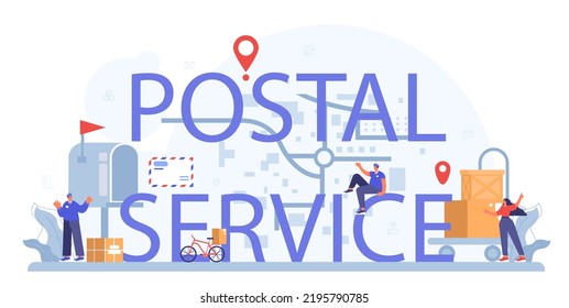 Postal Service Typographic Header Postman Providing Stock Vector ...